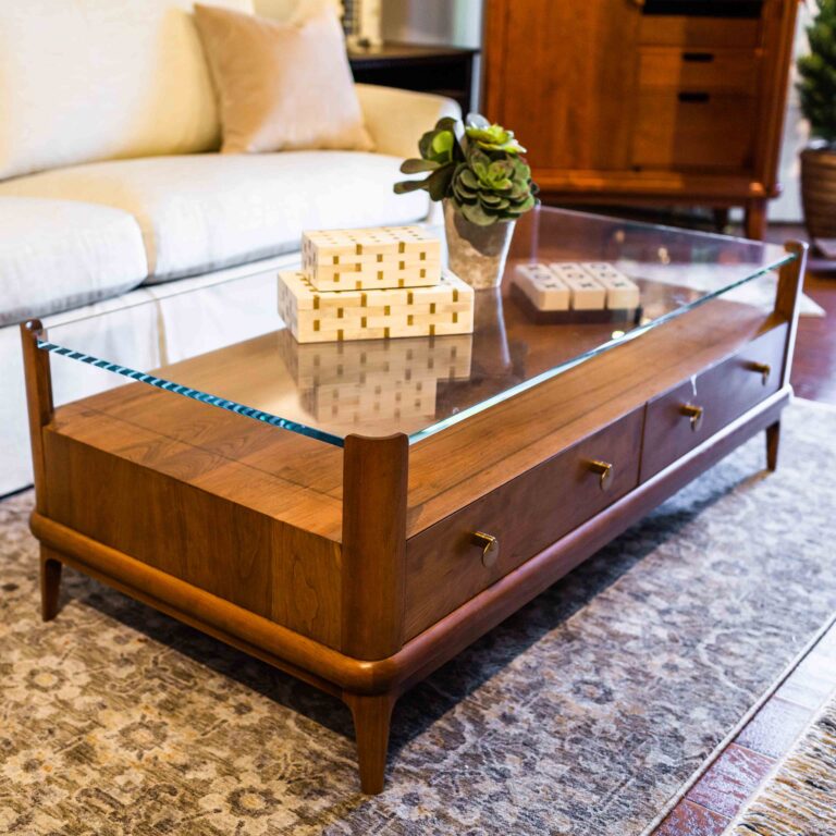 Stickley Martine Glass-Top Cocktail Table | Reid's Fine Furnishings